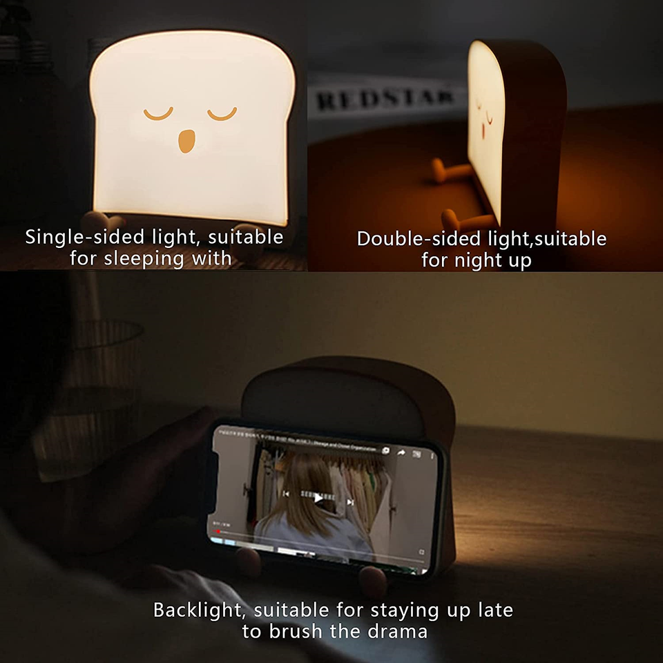 QANYI Cool Toast Bread Night lamp Cool Desk Lamp Gifts for Women Teen ...