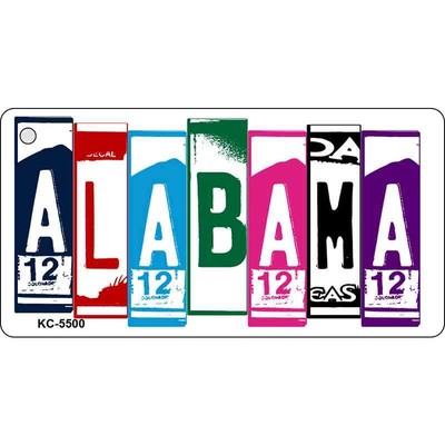 Alabama License Plate Tag Art Metal Novelty Aluminum Key Chain KC-5500 ...