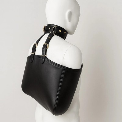 Bondage Arm Binder Restraint Adjustable Real Leather Behind Back Cuffs ...