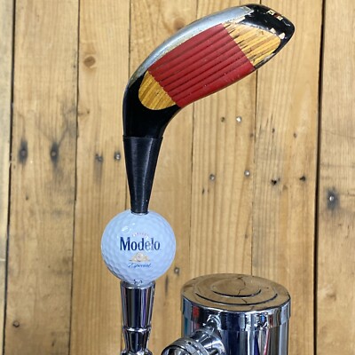 Modelo Beer TAP HANDLE Vtg Ping Wood Driver Golf Club & Titleist Ball ...