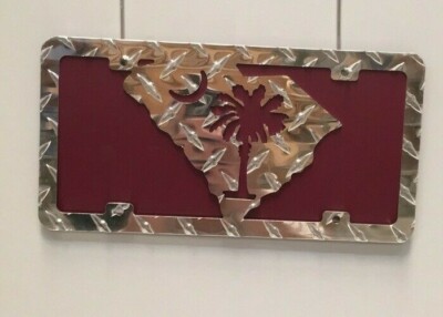 South Carolina Gamecocks Maroon License Plate Custom metal CNC Football ...