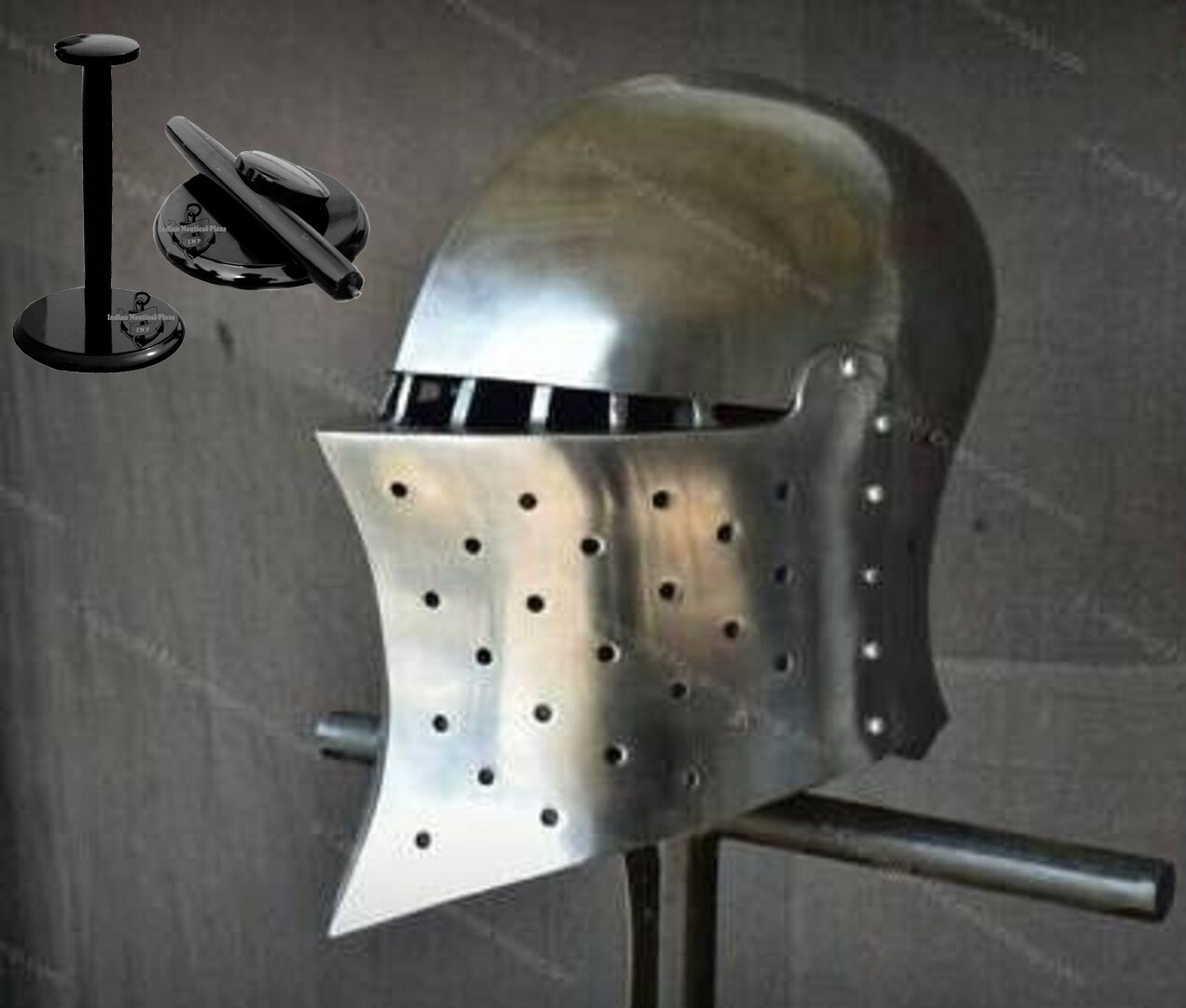 Medieval 18 Gauge Steel Helmet New Templar Knight Helmet Armor Cosplay ...