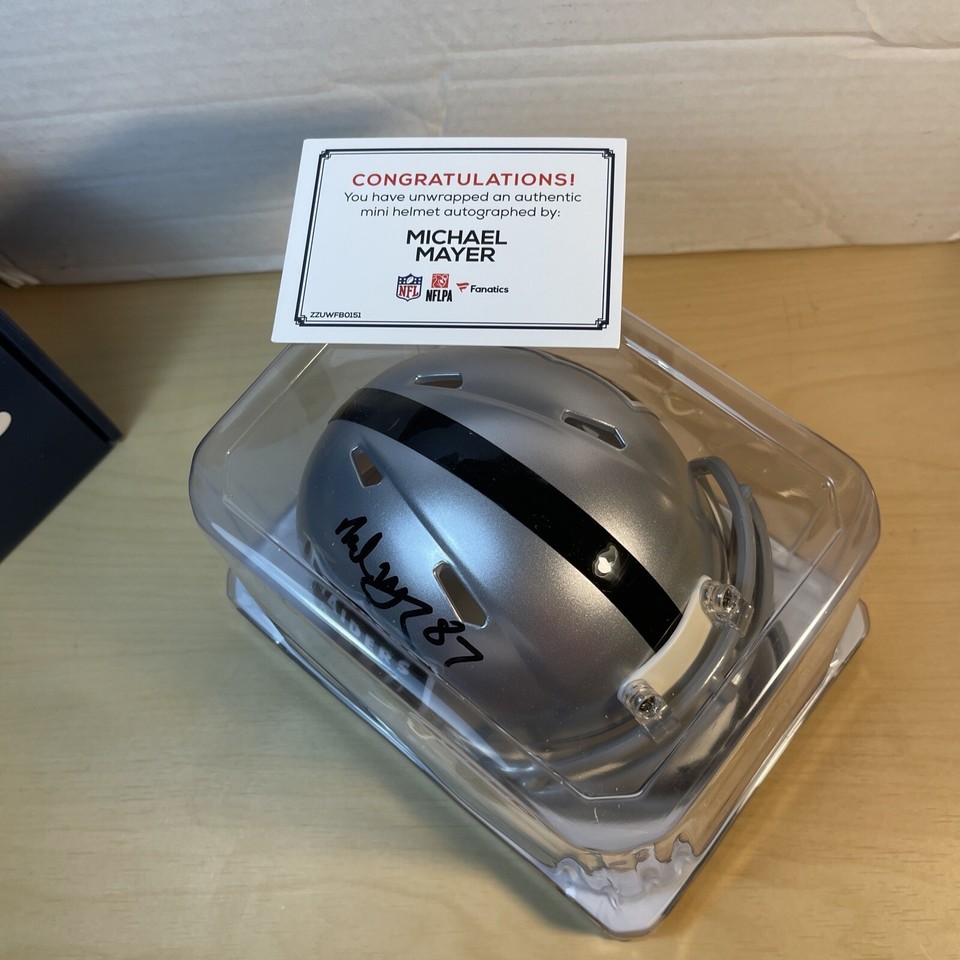 Michael Mayer ROOKIE AUTO Fanatics Authenticated Mini Helmet Las Vegas ...