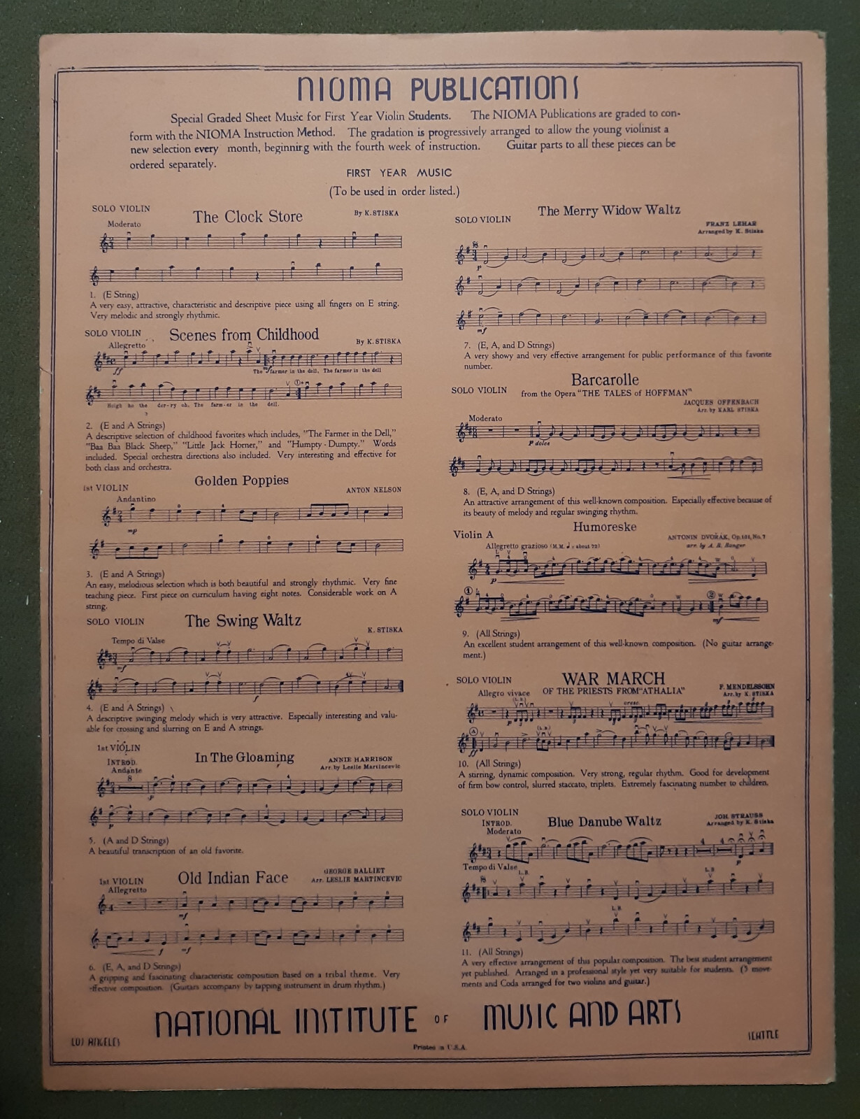 Humoreske for Violin & Piano Sheet Music Vintage 1937 by Antonin Dvorak ...