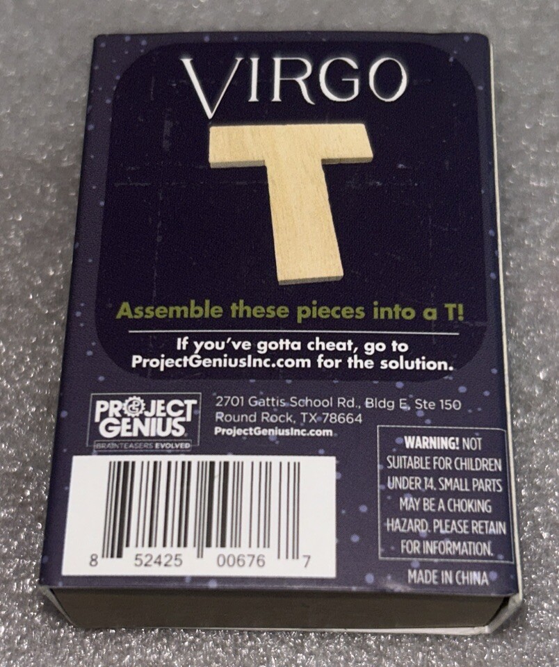 Project Genius Matchbox Puzzle Sealed Brain Teaser Miniature Game Virgo ...
