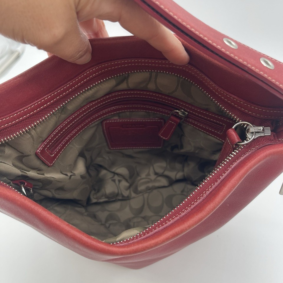 Coach vintage Legacy Soho Red Leather Bucket Duffle Shoulder Bag # 9186 ...