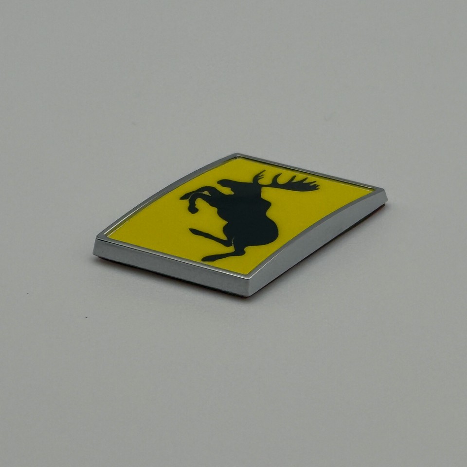 Genuine Traditional Prancing Moose Volvo 1" Hard Chrome Badge Slash ...