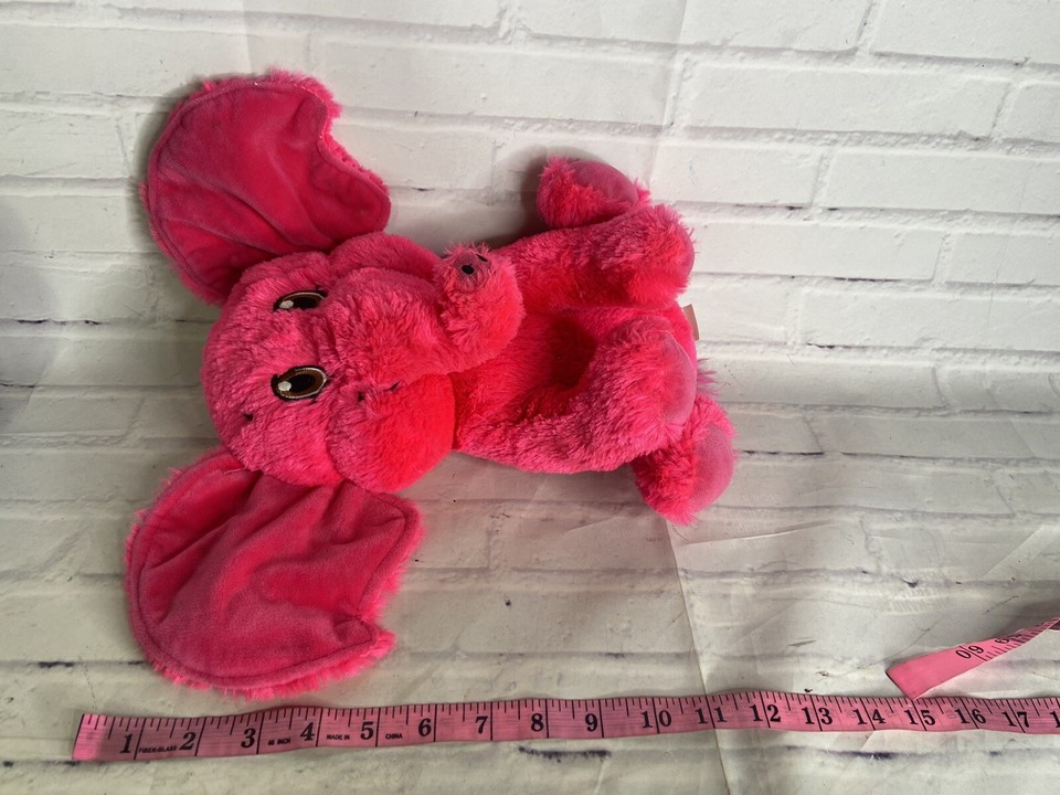 Kellytoy Neon Bright Pink Elephant Plush Stuffed Animal Toy Floppy Ears ...