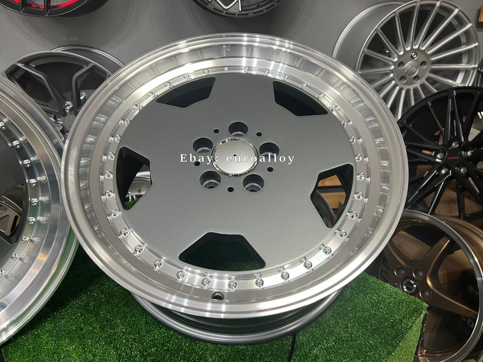 4 x 18 Inch 5x112 Monoblock Style Grey Wheels: Fits For Mercedes-Benz E ...