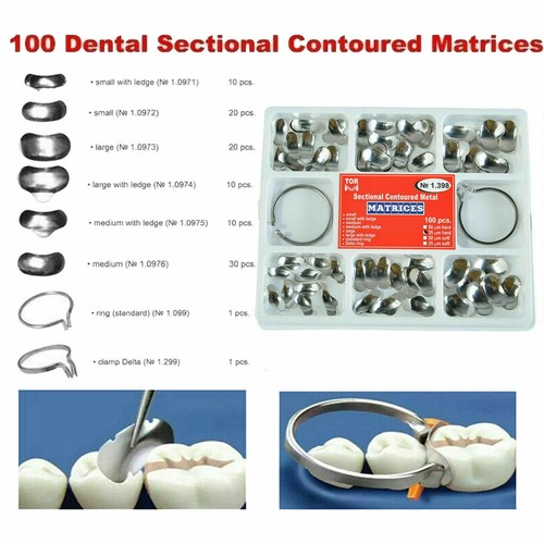 100Pcs Dental Sectional Matrix System Band Clamping/Seperating Ring 1. ...