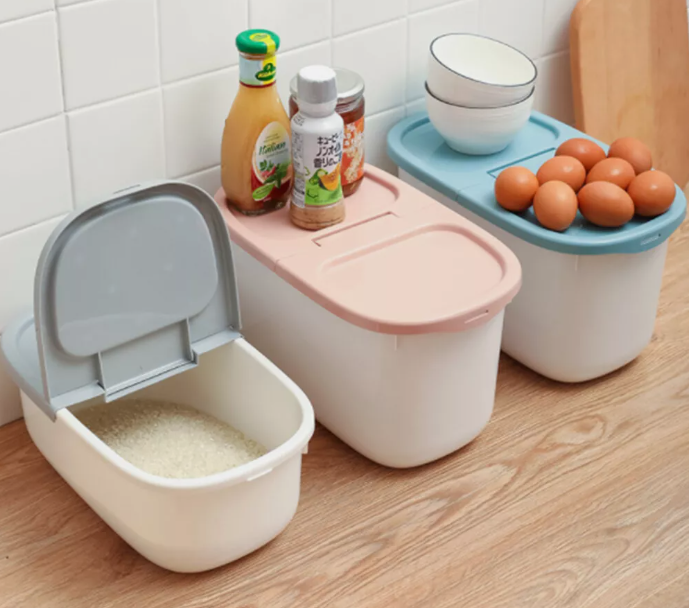 Plastic Rice Storage Box, Food & Flour Container for Kitchen Use | eBay