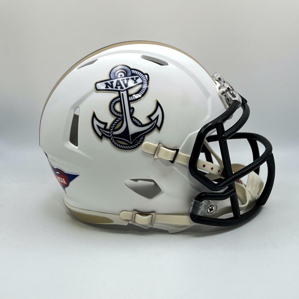 Navy Football Helmet Anchor Logo Riddell Navy Midshipmen Revolution