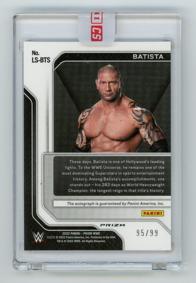 2022 Panini Prizm WWE Dave Batista Auto Red /99 Legendary Autograph ...