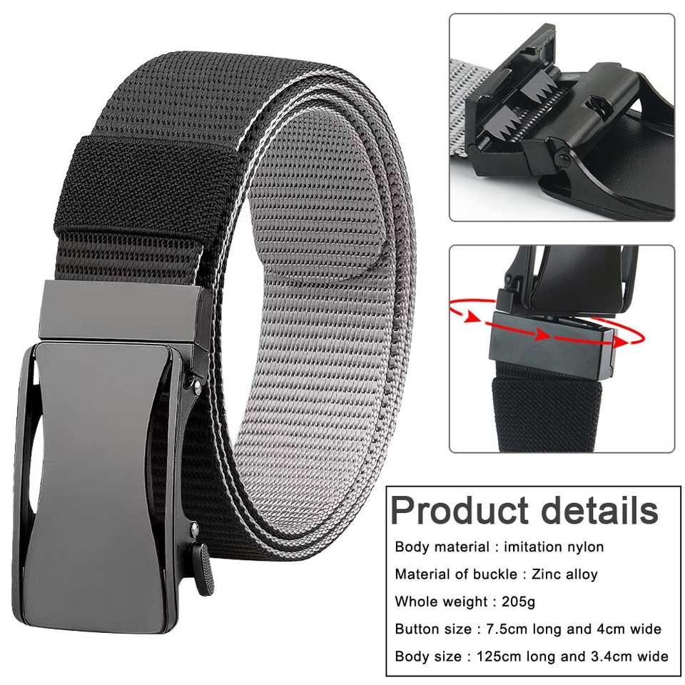 Tactical Men's Ratchet Belt Nylon Belt Reversible Automatic Slide ...