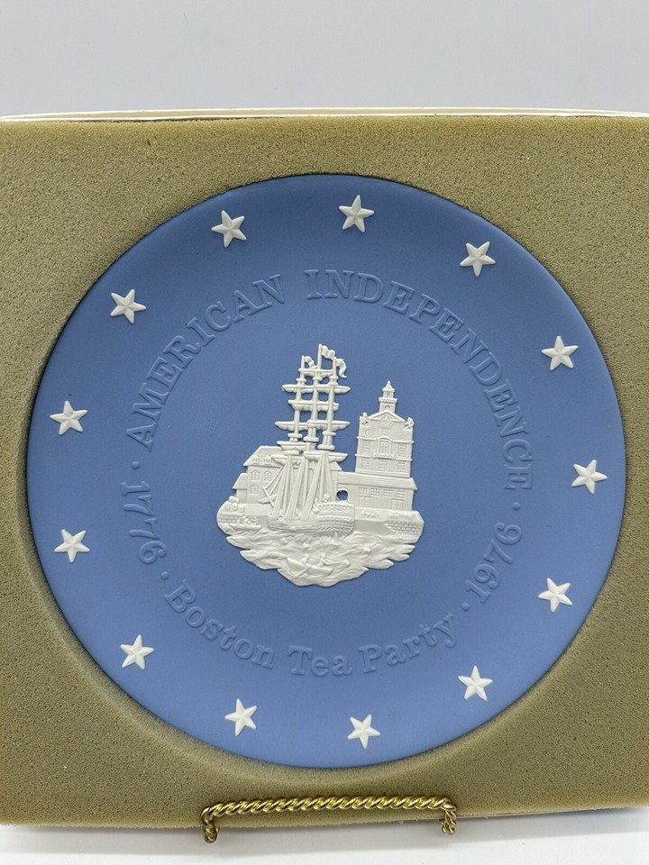 Wedgwood Blue Jasper 1776-1976 American Independence Boston Tea Party 8 ...