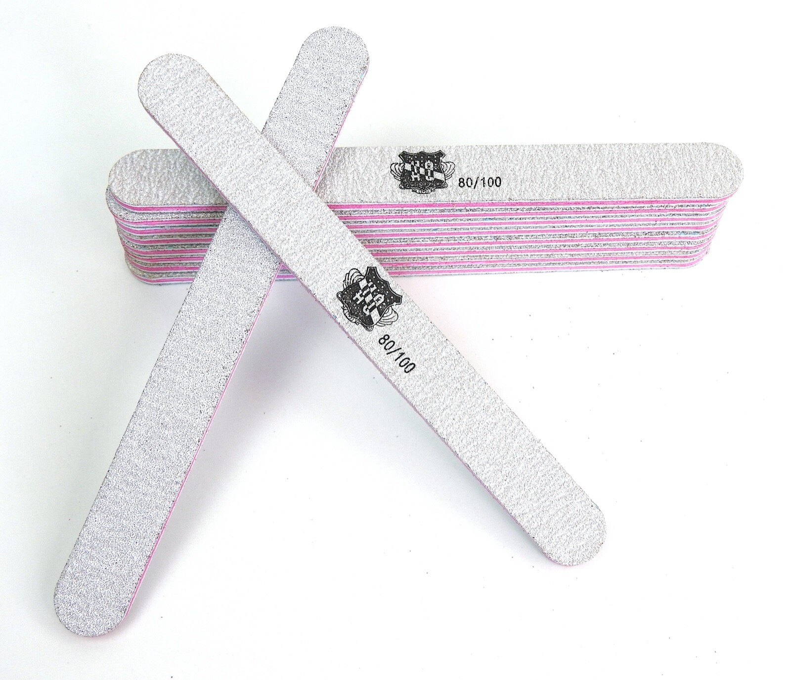 10PCS 2 SIDE MANICURE/PEDICURE SANDING FILE GRITS 80/100, 100/100, 100/ ...