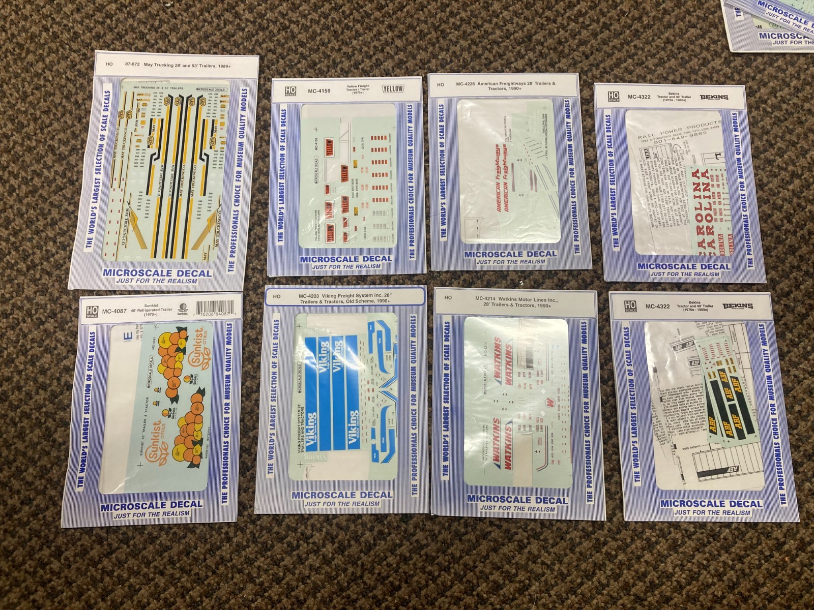 Lot 8 MicroScale decals open incomplete decals Trucking Trailers ...