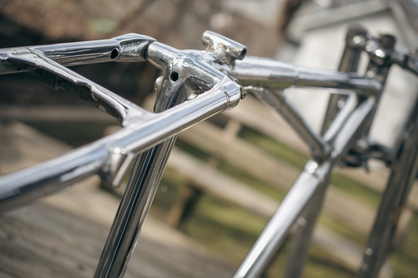 Triumph Pre Unit Rigid Chrome Frame Front End Old Show Bike MCM Chopper ...