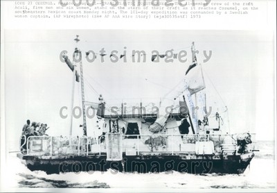 1973 Transatlantic Expedition Raft Acali Arrives in Cozumel Mexico ...