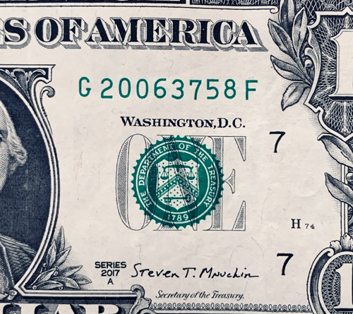 2006 Leading Birth Year Note One Dollar Bill Fancy Serial Number G2006 ...