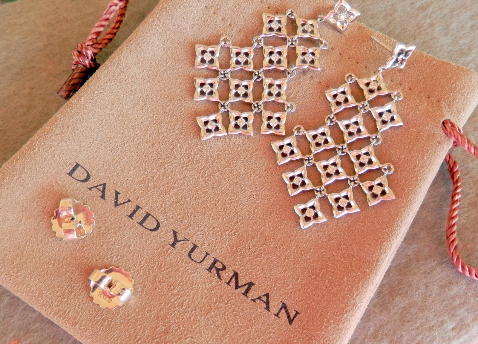 David Yurman Sterling Silver Designer Diamond Quatref… - Gem