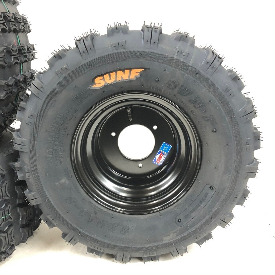 Honda ATC 70 Black DWT Front and Rear Wheels Rims Sunf A027 Trails XC ...