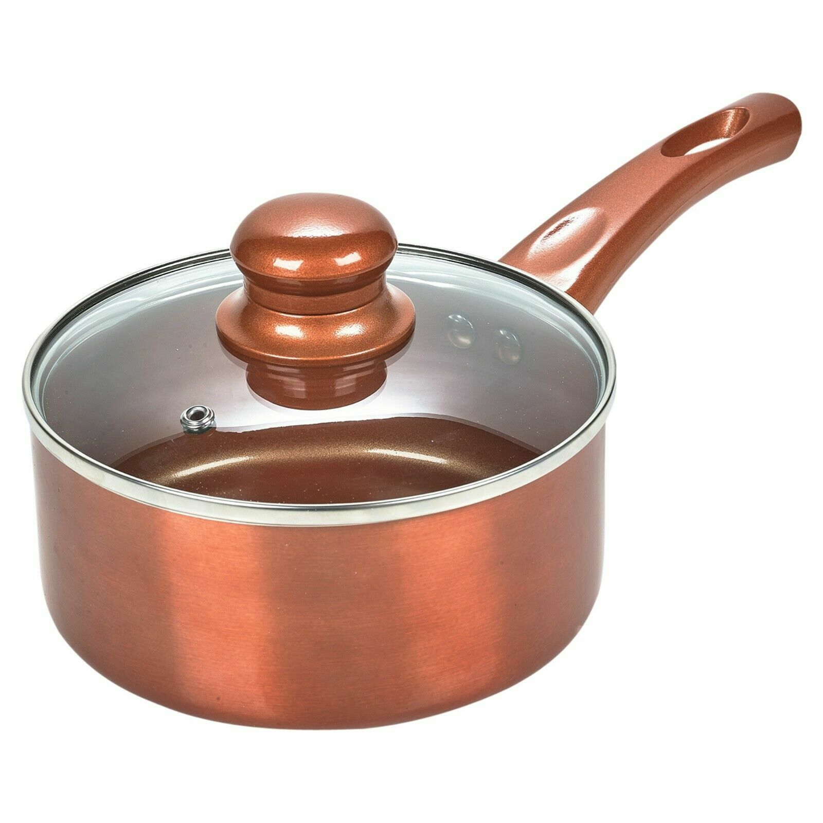 Non Stick Ceramic Coated Copper Induction Cooking Pan Pot Saucepan ...