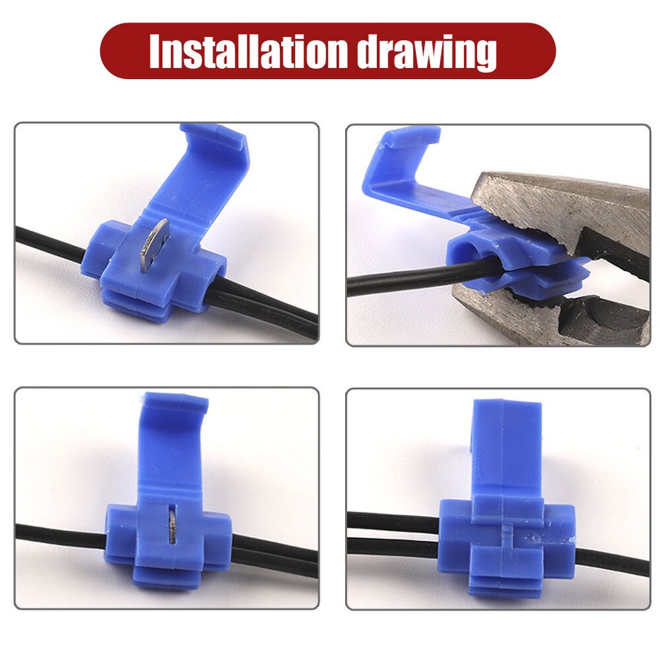 T-Type Terminal Wire Cable Connector Splitter Splice Electrical Joint ...