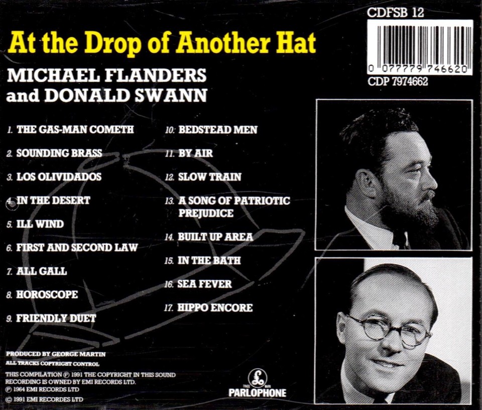Michael Flanders & Donald Swann: At the Drop of Another Hat CD ...