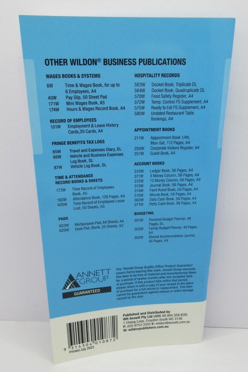 Wildon Vehicle Log B00K Journal ATO Compliant 87W WIL087 In Stock ...