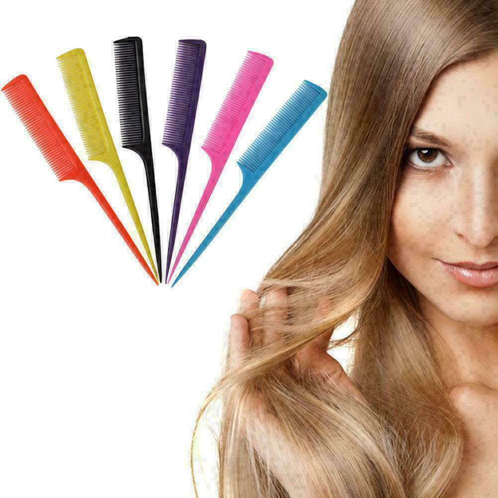Salon Quality Color Pointed Tail Comb with Thin Teeth Clip Design Best ...