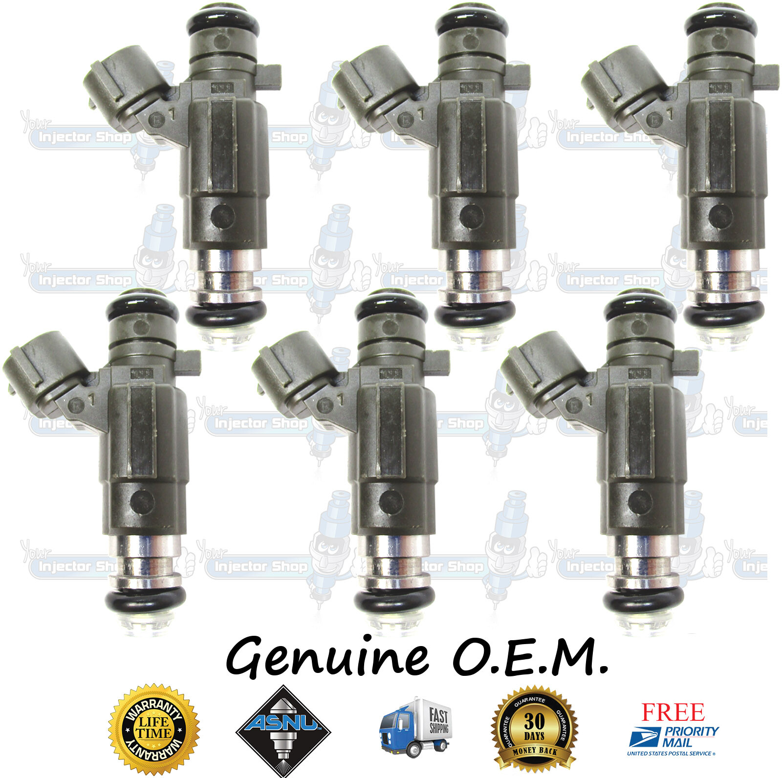 Genuine Factory Nissan 3.5L 6x Fuel Injectors FBJC100 G35 QX4 350Z ...