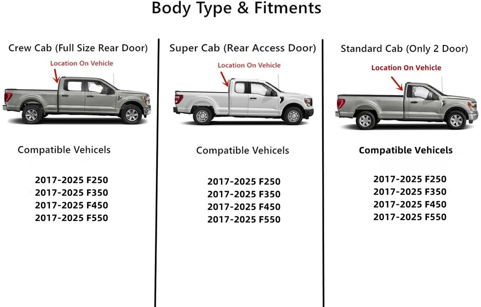Fit 2017-2025 Ford F250 F350 F450 F550 Back Window Glass Heated (Not ...