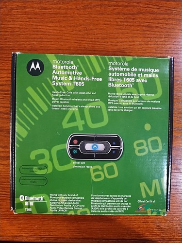 Motorola T605 Hands Free Bluetooth Music streaming Add On Car Kit ...