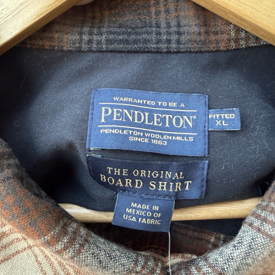 NWT Men’s Pendleton Board Shirt Multi Color Plaid Sz XL FITTED Brown Ombre | eBay