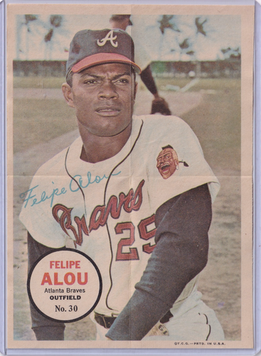 Felipe Alou Atlanta Braves Outfield No. 30 1967 Topps Pin-Up 5 x 7 ...