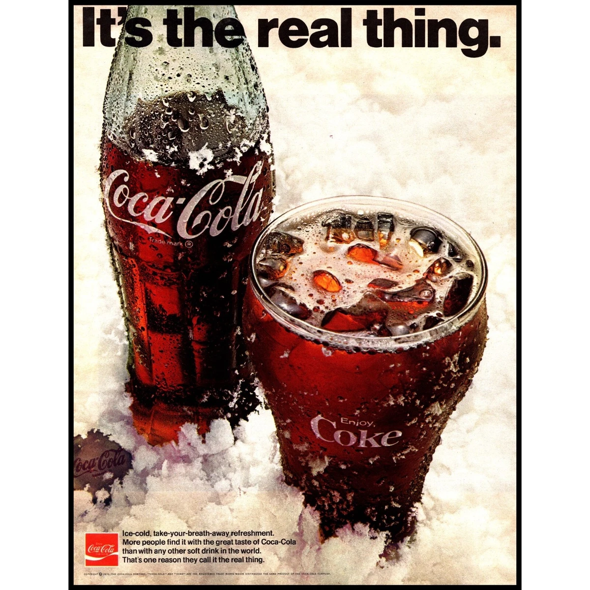 Ice Cold Coca Cola Glass Bottle