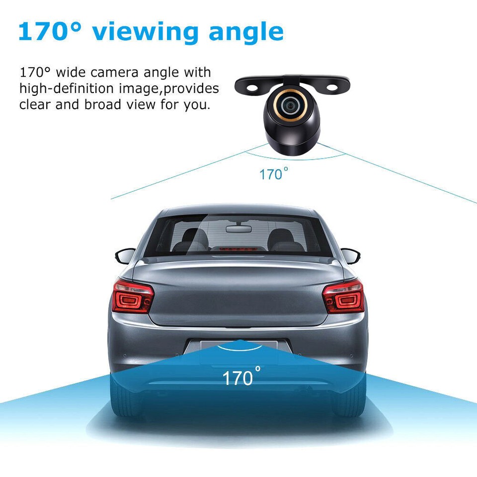 Car SUV RV Backup/Front/Side View Camera with Gold Rim AHD/CVBS Reverse ...