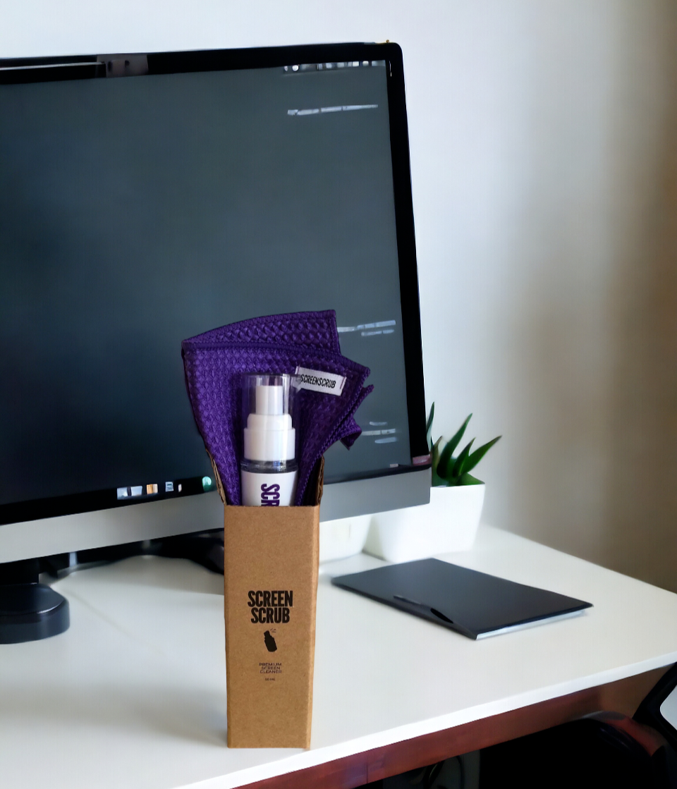 Twin Pack - Screen Scrub Plant-Extract Alcohol-Free Cleaner + Cloth ...