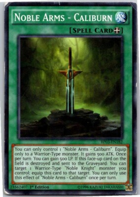 Yugioh Yu-Gi-Oh Noble Arms Caliburn BP03-EN182 Shatterfoil Rare Battle ...