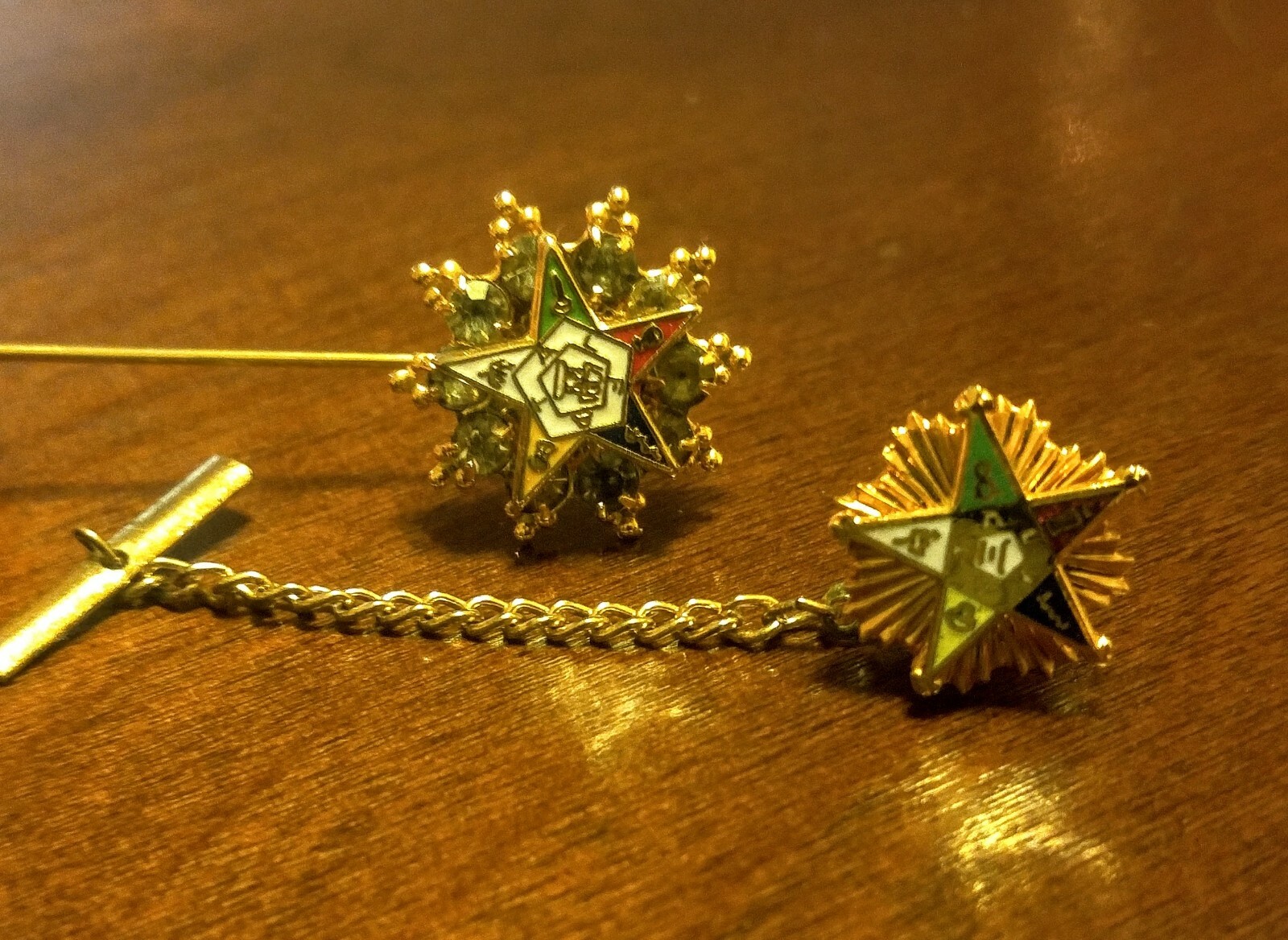 Masonic Order Eastern Star Multicolor Stick Pin with Rhinestones & Tie ...
