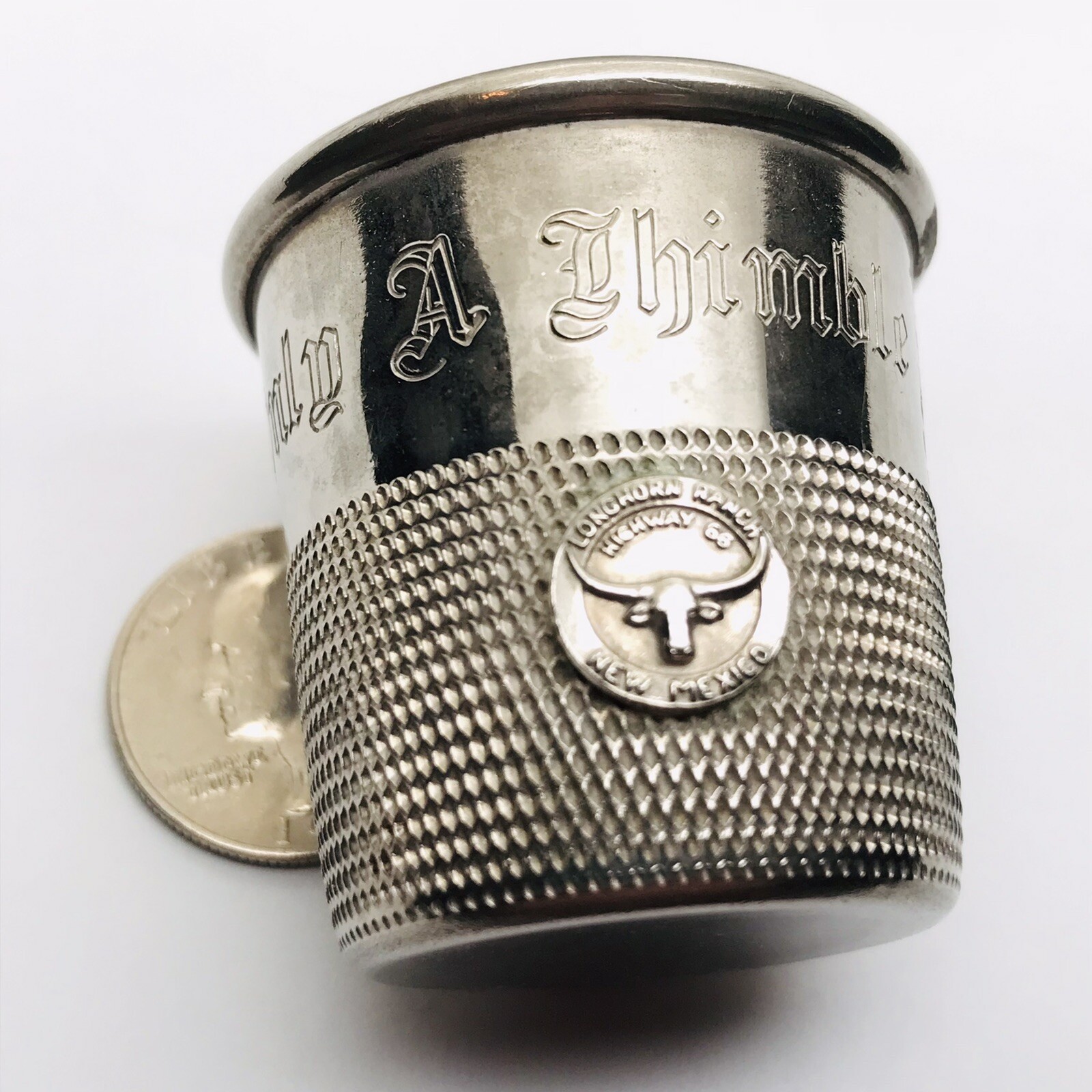 ONLY A THIMBLE FULL SHOT GLASS LONGHORN RANCH HIGHWAY 66 NEW MEXICO ...