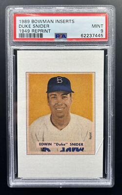 1989 Bowman Inserts Duke Snider 1949 reprint PSA 9 | eBay
