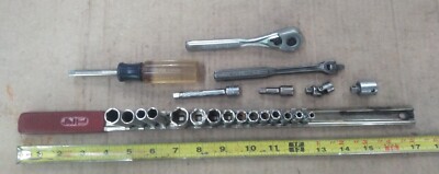 Vintage Sears Roebuck Socket Holder 1/4" Craftsman Mixed Socket Set and ...