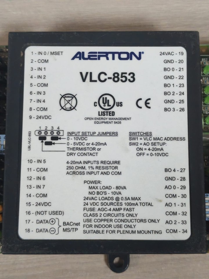 ALERTON VLC-853 BACNET FIELD CONTROLLER 24VAC- W/O ANY ACCS. | eBay