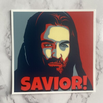 Jesus Christ Sticker “Savior!” - Sq, 3 Inches by 3 Inches, Vinyl ...