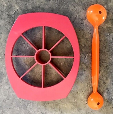 Vintage Tupperware Red Wagon Wheel Style Apple Corer Slicer + Melon ...