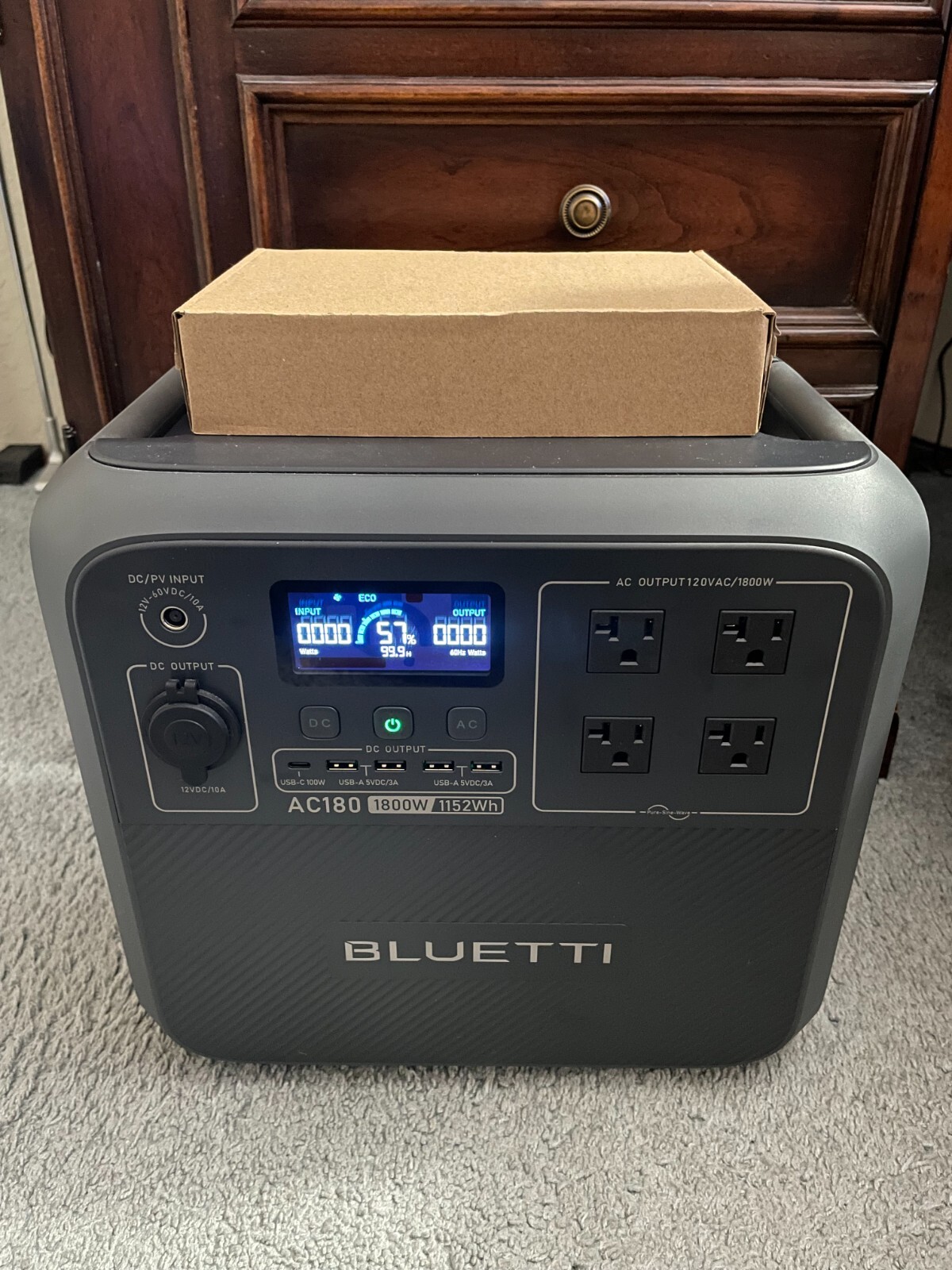 BLUETTI AC180 Portable Power Station, 1152Wh LiFePO4 Battery, 1800W AC ...