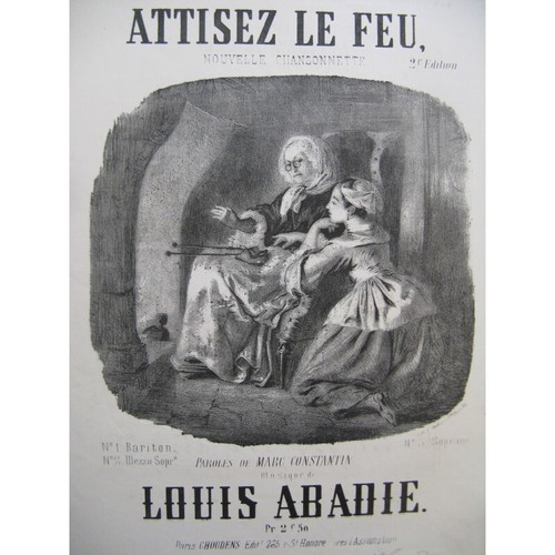 ABADIE Louis Attisez le Feu Chant Piano ca1855 | eBay