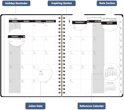 Planner 2025-2026 for Women & Men, Weekly and Monthly Calendar Notebook ...